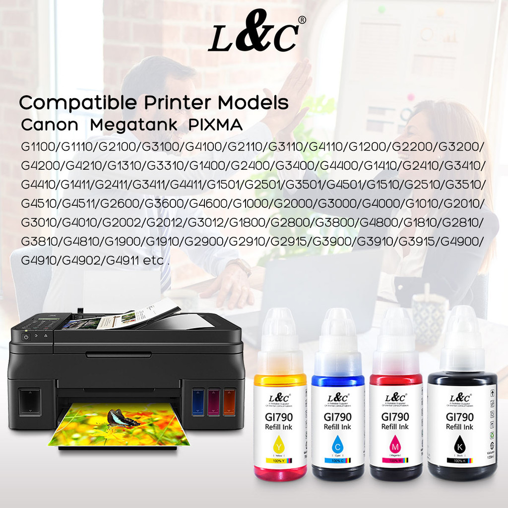 L&C Ink Refill ink for 790 890 Ink Dye Ink For Canon Printer G1010 ...