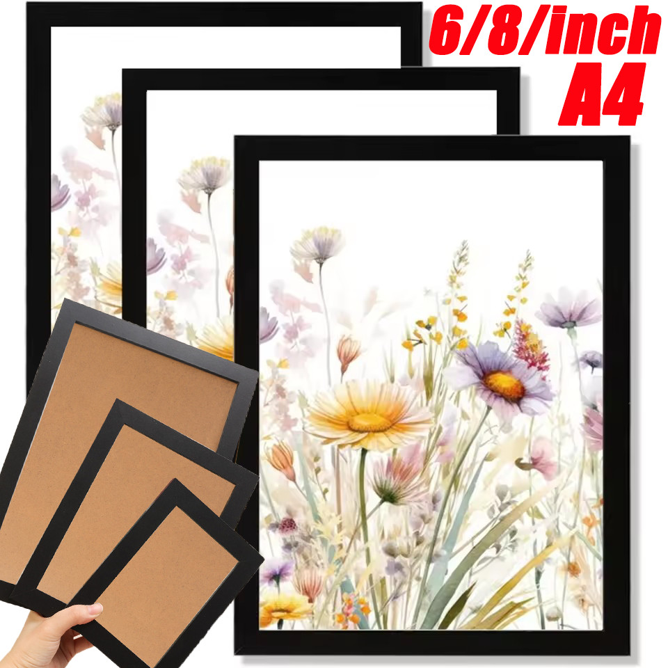 6/8Inch/A4 Wooden Photo Frame / Home Decorative Picture Frame | Shopee ...
