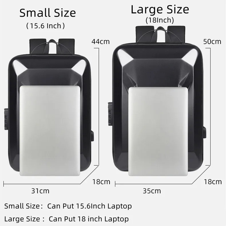 Men's New E-Sports Hard Shell Backpack 15.6 /18 Inch Anti-theft Lock ...