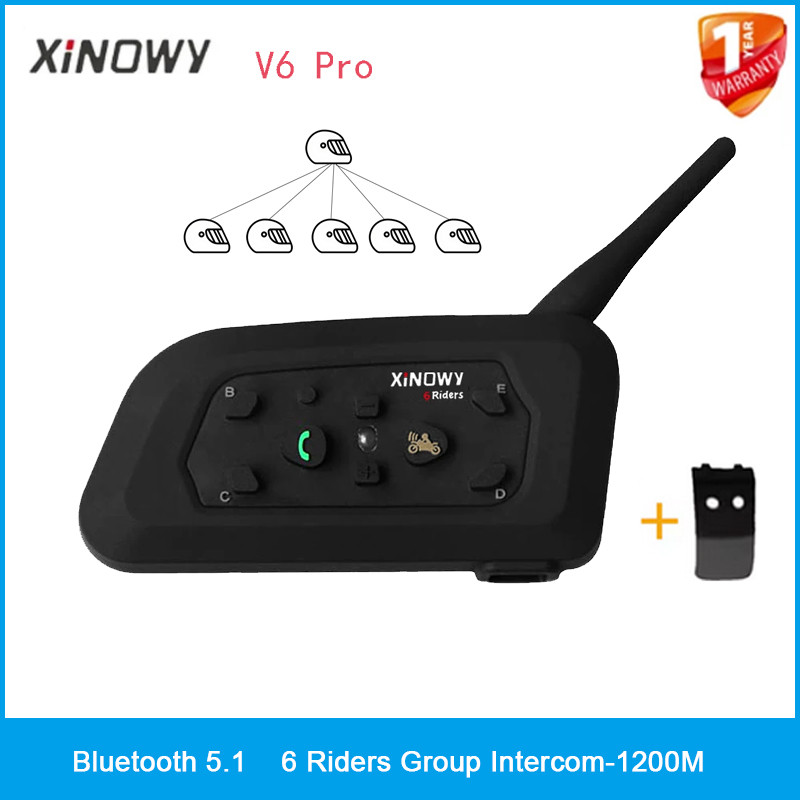 XINOWY V6 Pro Motorcycle Intercom 3.5Mm Helmet Bluetooth Headset ...