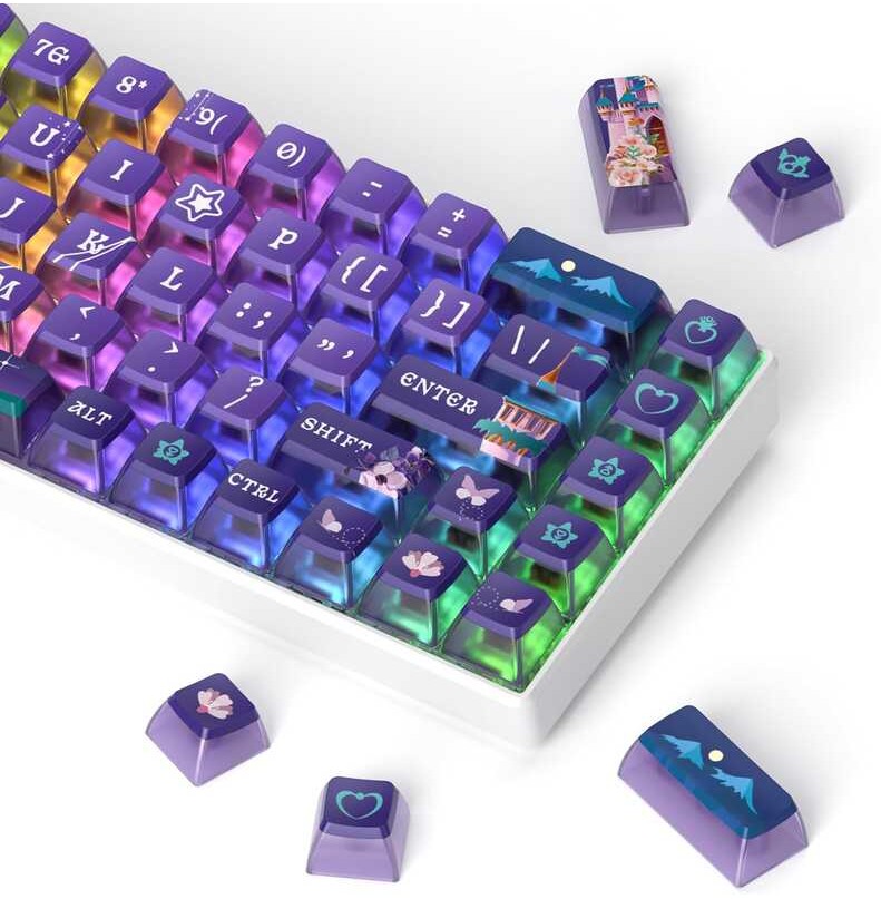 Purple Pudding Translucent Keycap 116 Keys ASA Profile PBT PC Dye-Sub ...