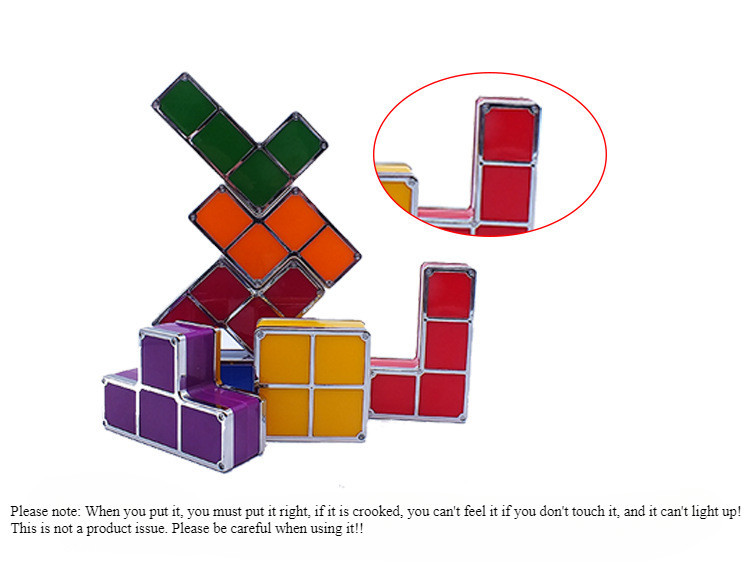 7-Color Tetris Lamp: Creative Lights Superposition, LED Glowing ...