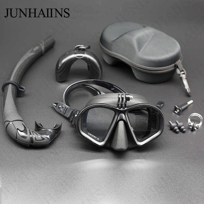 Wet Gopro Low Volume Tempered Glass Freedive J-Type Diving Mask Snorkel ...