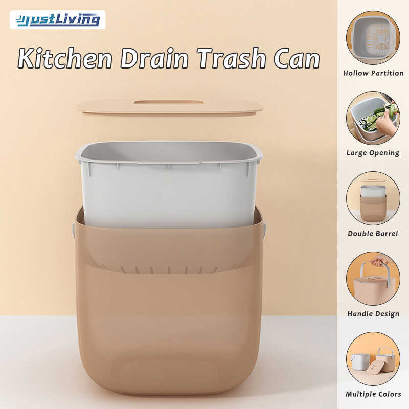 Plastic JustLiving Residue Drainage Bucket Food Waste Basket na may ...