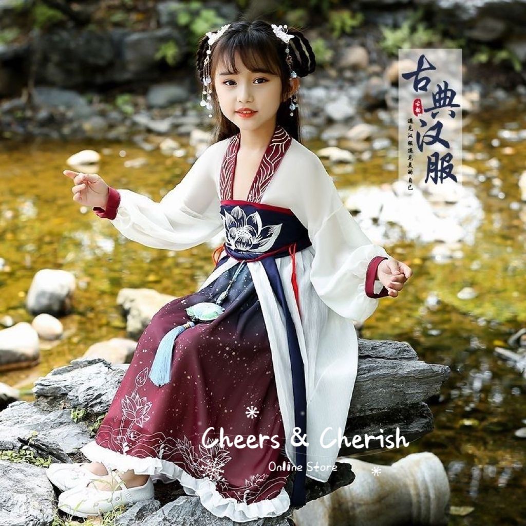 Girl Traditional CNY Costume Cheongsam Hanfu Dress for Girls Princess ...