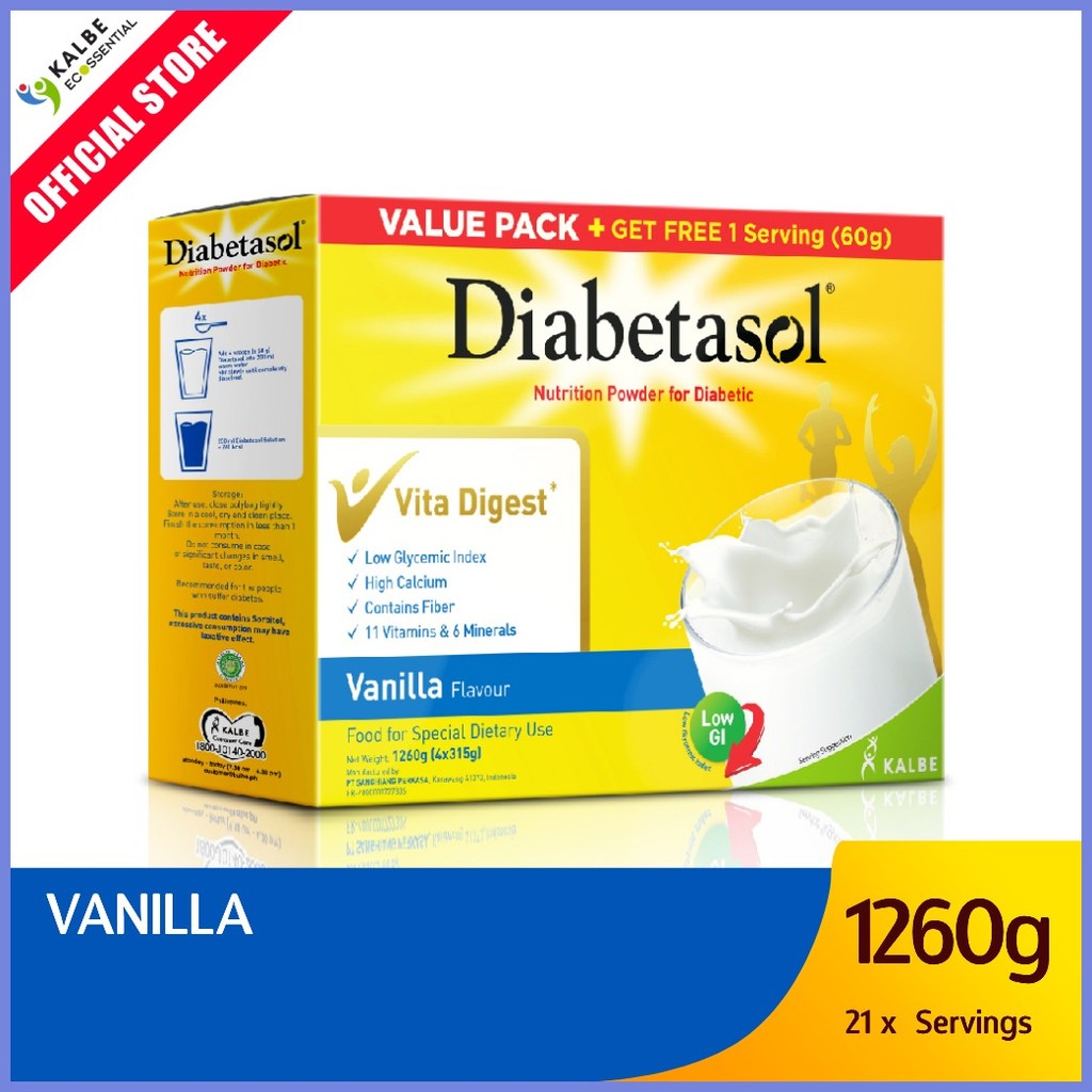 【On Hand】 Diabetasol Milk For Diabetic - Vanilla 1260g | Shopee Philippines