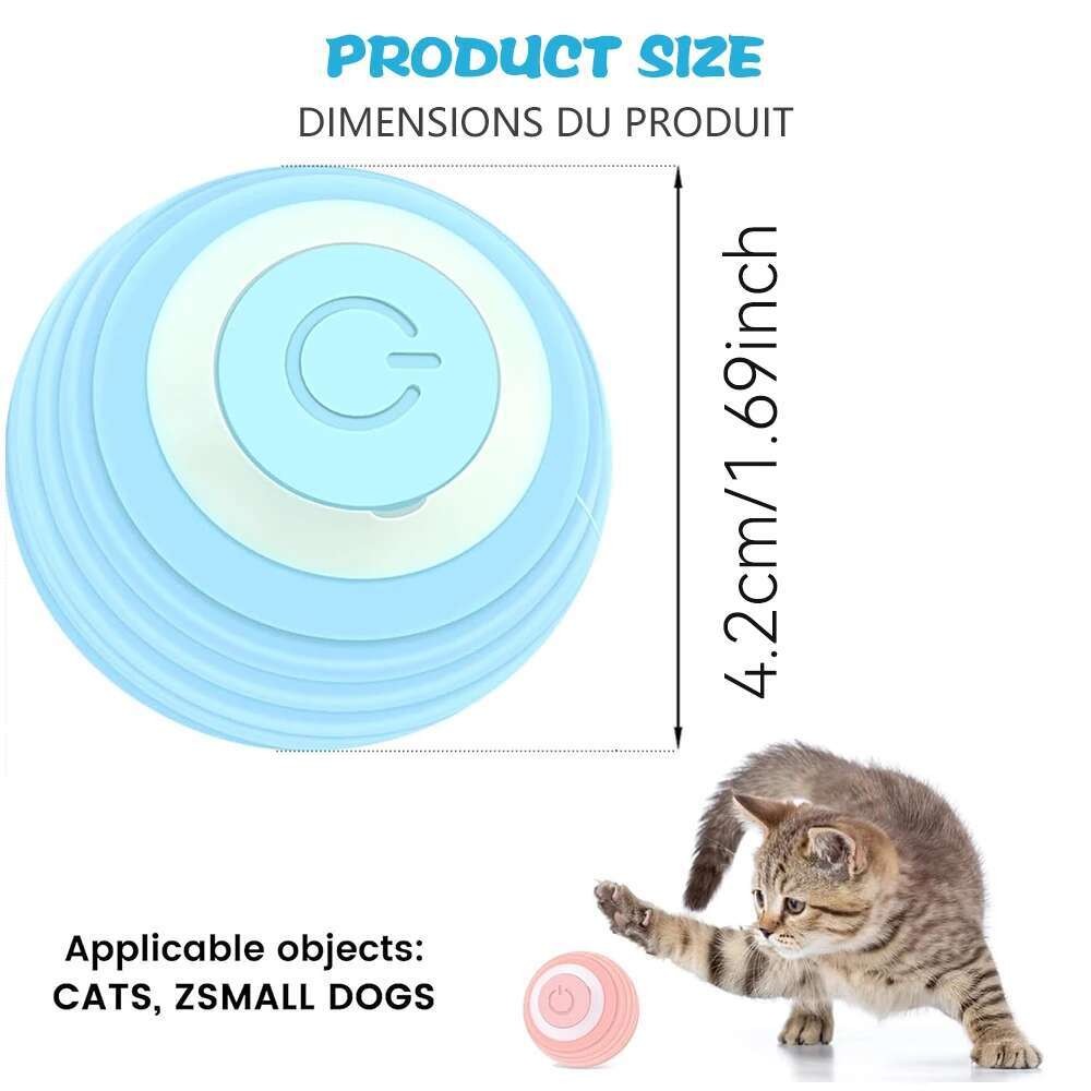 Interactive electric automatic rolling toys for cats smart toy rotating ...