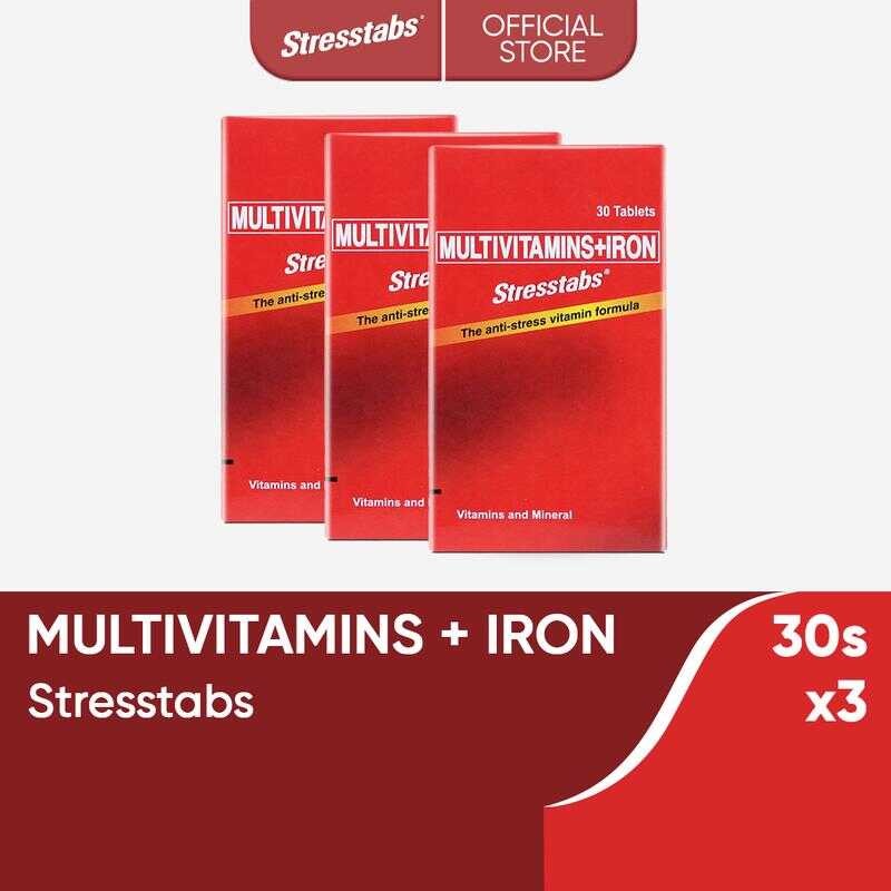 Stresstabs Multivitamins + Iron 30S X3 Fights Stress, Restores Mental ...