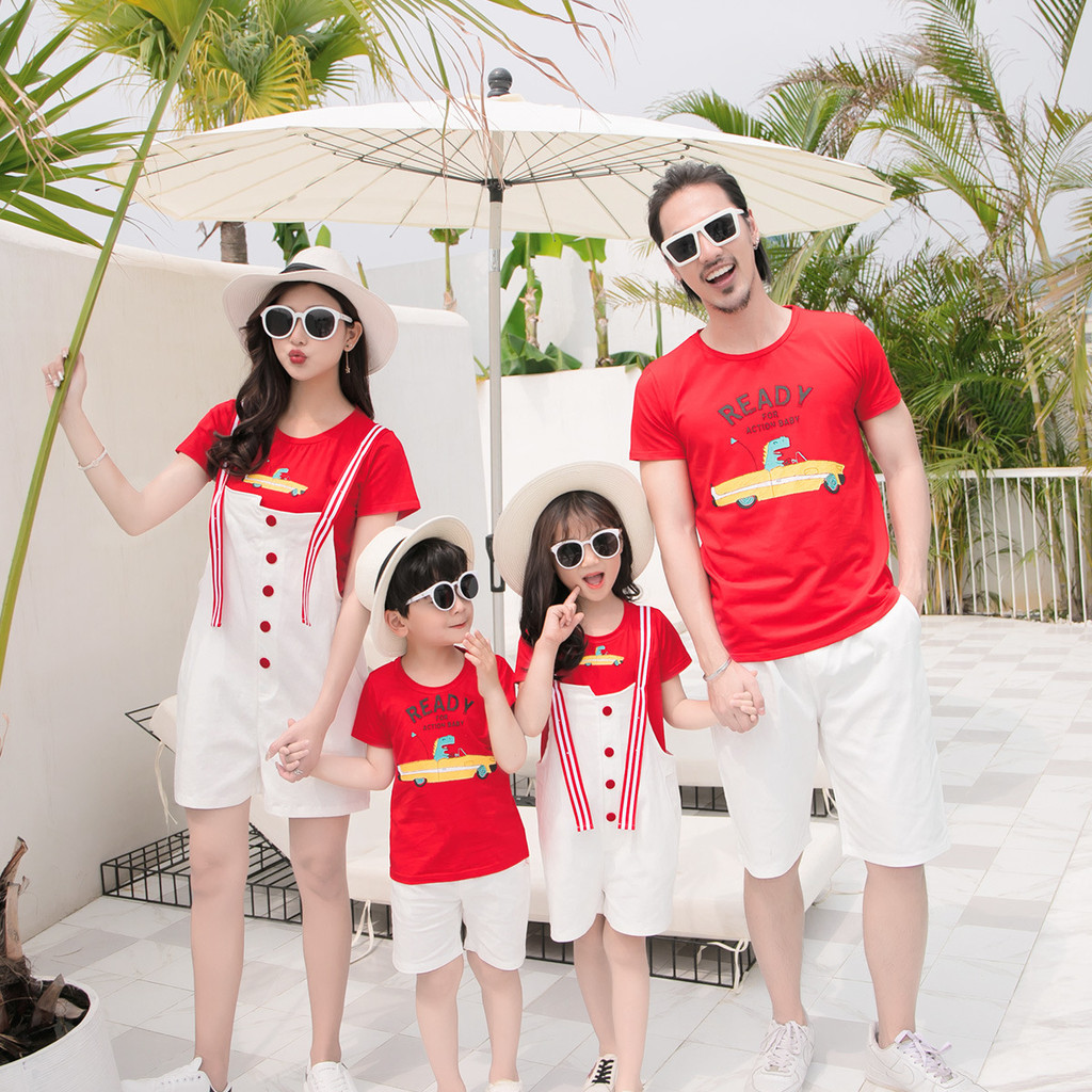 utfit, summer outfit, short sleeved family outfit, cartoon mother ...
