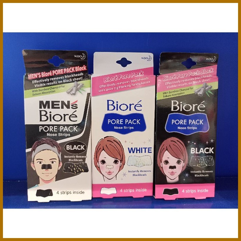 Biore nose strips pore pack 4 strips | Shopee Philippines