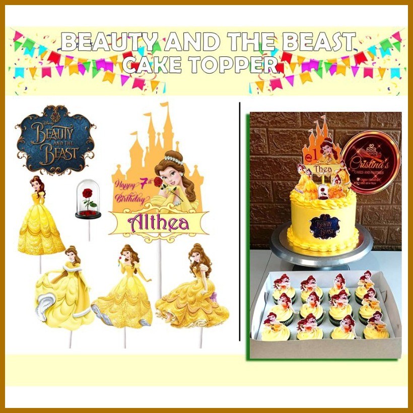 Beauty and the Beast Cake Topper ( machine cut, waterproof) | Shopee ...