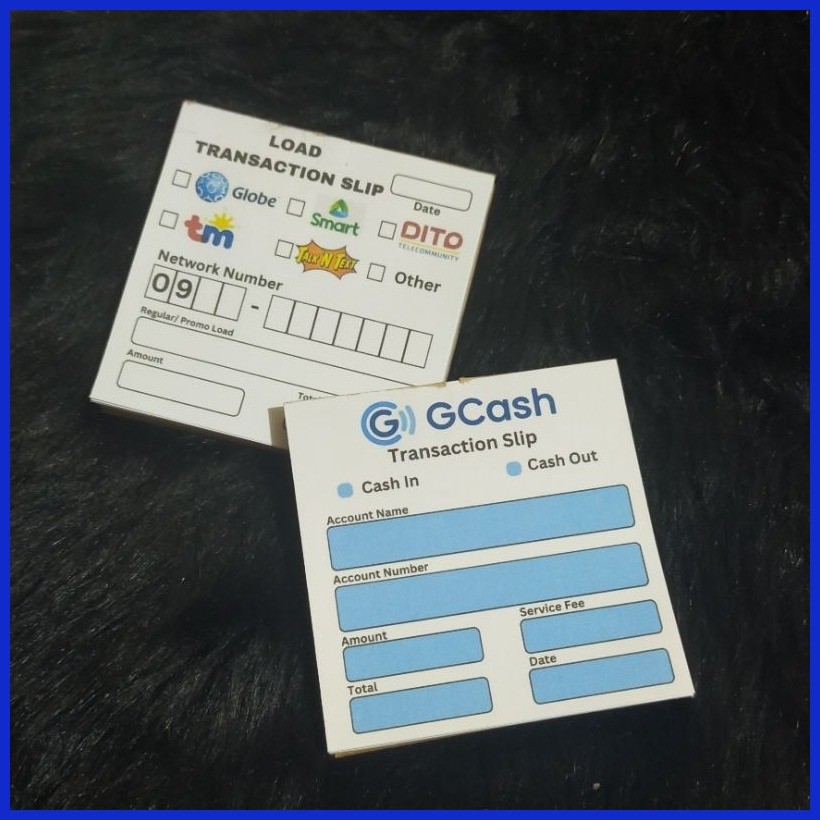 Load/ Gcash Transaction Slip/ Receipt Pad | Shopee Philippines