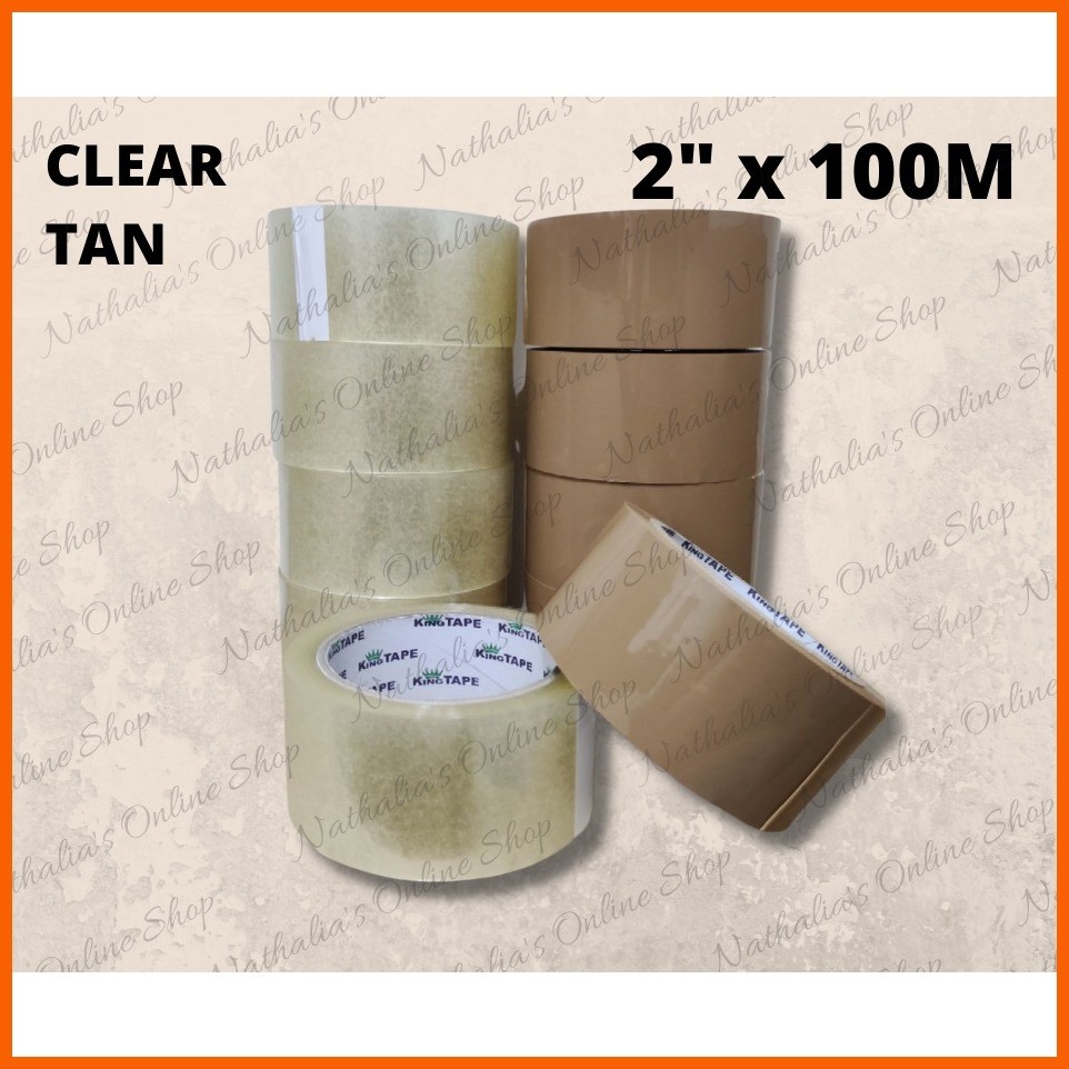PACKAGING TAPE 2" X 100 METER CLEAR AND TAN | Shopee Philippines