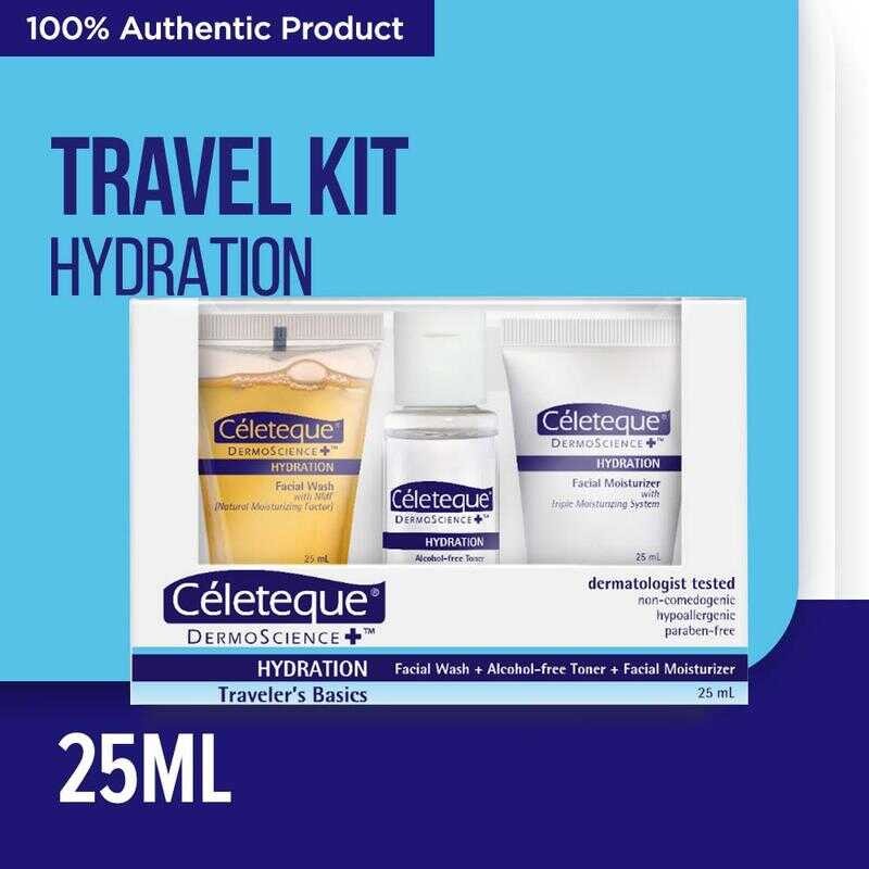 Céleteque Dermoscience Hydration Travel Kit | Skincare Set Facial Wash ...