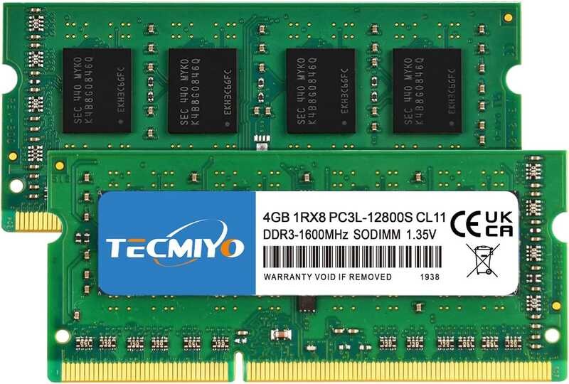 Ddr3l TECMIYO Laptop Memory RAM 1Rx8 Ddr3 4Gb 1600Mhz SODIMM 1.35V Pc3l ...