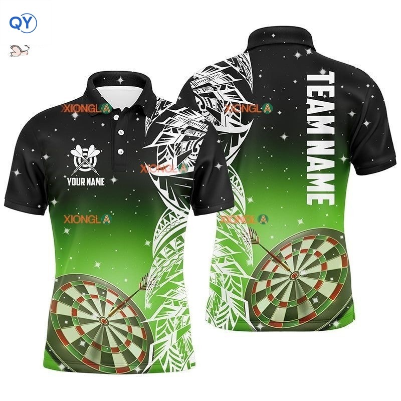 Personalized Dartboard Turquoise Jerseys Men Darts Polo Shirts Custom ...