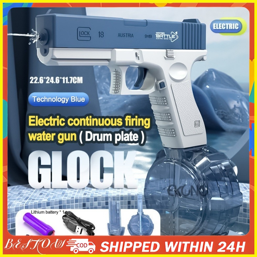 ۞ ¤ Electric Glock Children Water Gun Automatic Burst Charging ...