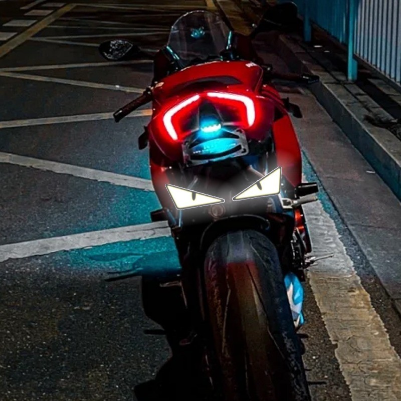 2Pcs Universal Motorcycle LED Devil'Eyes Lights - Night Safety License ...