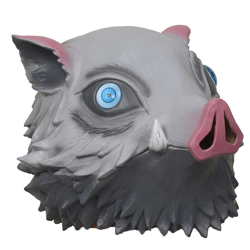 Hashibira Inosuke Mask Pig Silicone Headgear Latex Pig's Head Masks ...