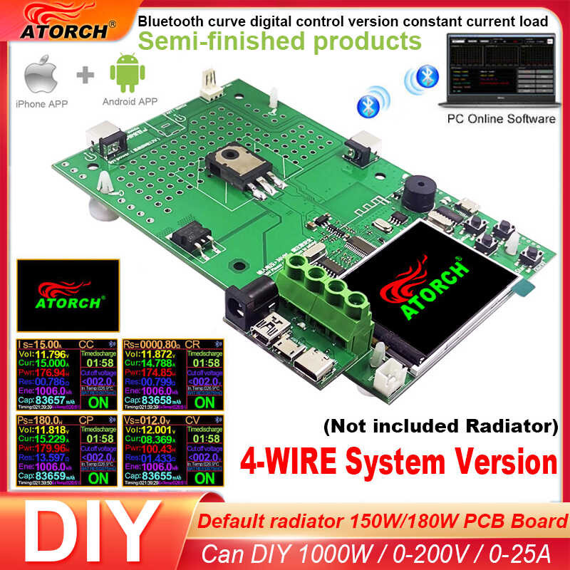 1000W DIY 4 Wire DC Electronic Load Lithium Battery S Capacity Monitor ...