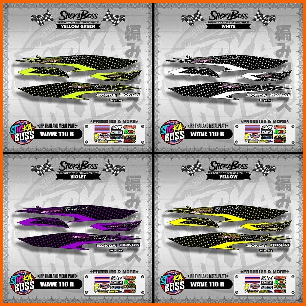 WAVE 110 R DECALS ( JRP THAILAND METAL PLATE )【WITH FREEBIES】 | Shopee ...