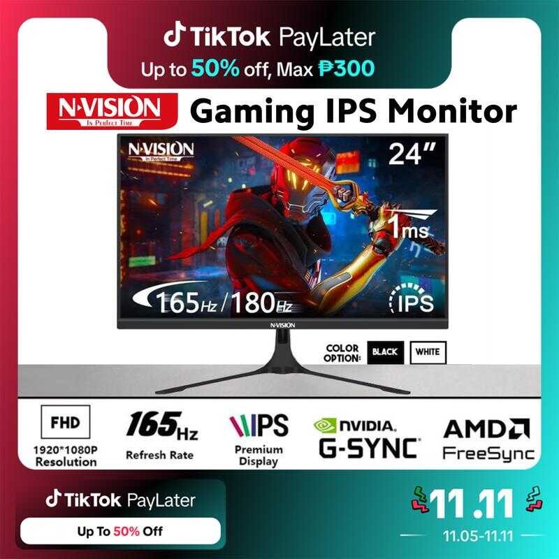 Nvision 24“/27" Gaming Monito 165Hz/180Hz Fameless IPS Panel Flat Full ...