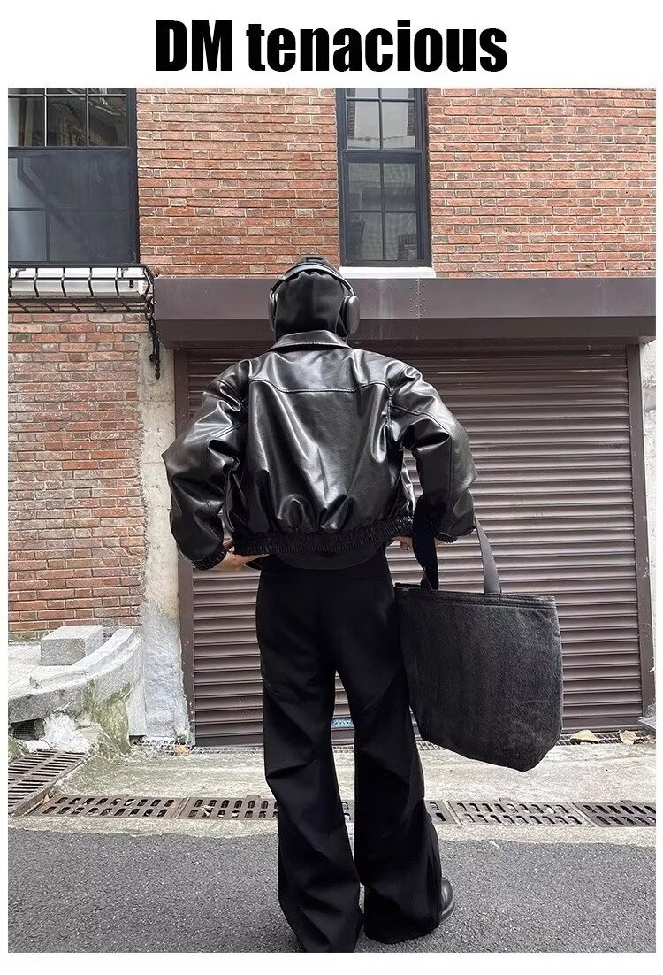 Men'S Leather Jacket 2024 New Autumn And Winter Handsome Lapel ...