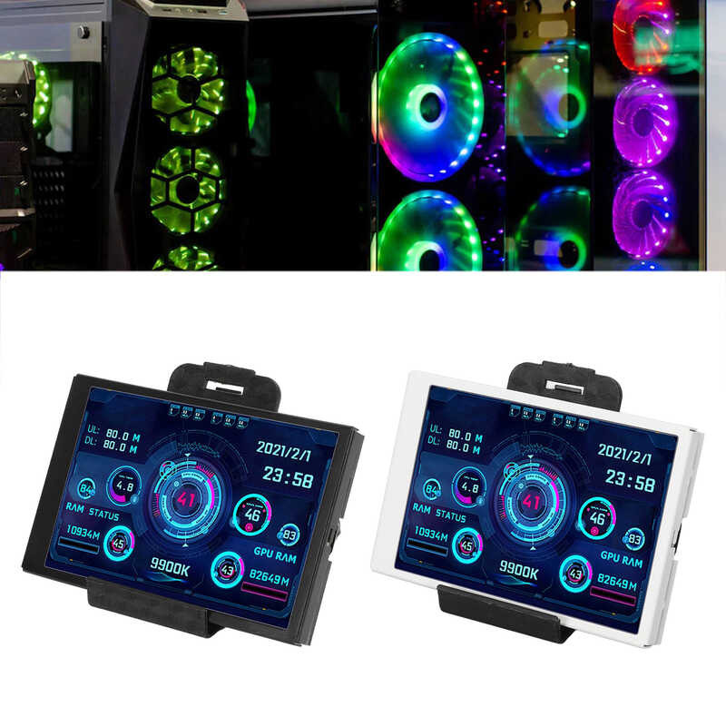 Computer 3.5in Temp IPS Full View Display Small Screen for AIDA64 PC ...