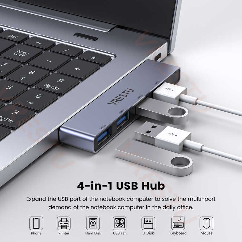 USB HUB A 3.0 2.0 OTG Splitter Expander Multi Port Dock Station 5G Hi ...