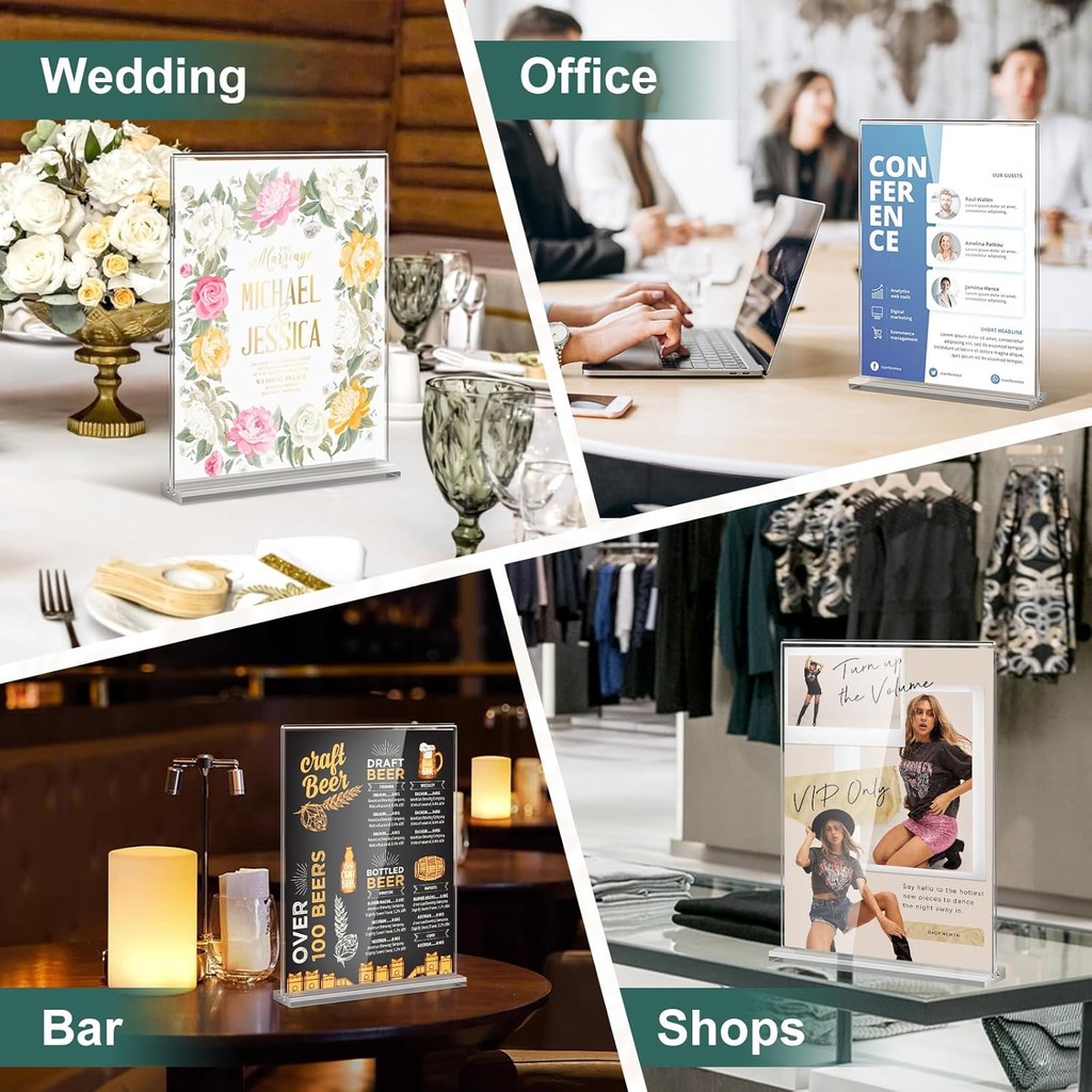 A4/A5/A6 Table Top Acrylic Sign Holder Menu Sign Holder Photo Display ...