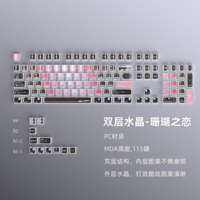 New Theme Keycaps, Personalized Keycaps, Spot Three-dimensional Double ...