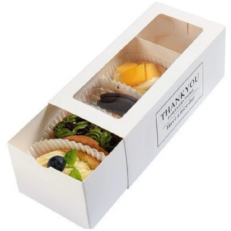 10pcs Cake Roll Box Pastry Box With Window Kraft Cake Box Pastry Loaf ...