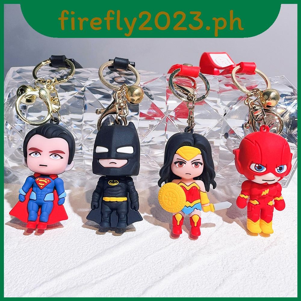Cartoon Adorable Superhero Keychain Superman Batman Wonder Woman Flash ...