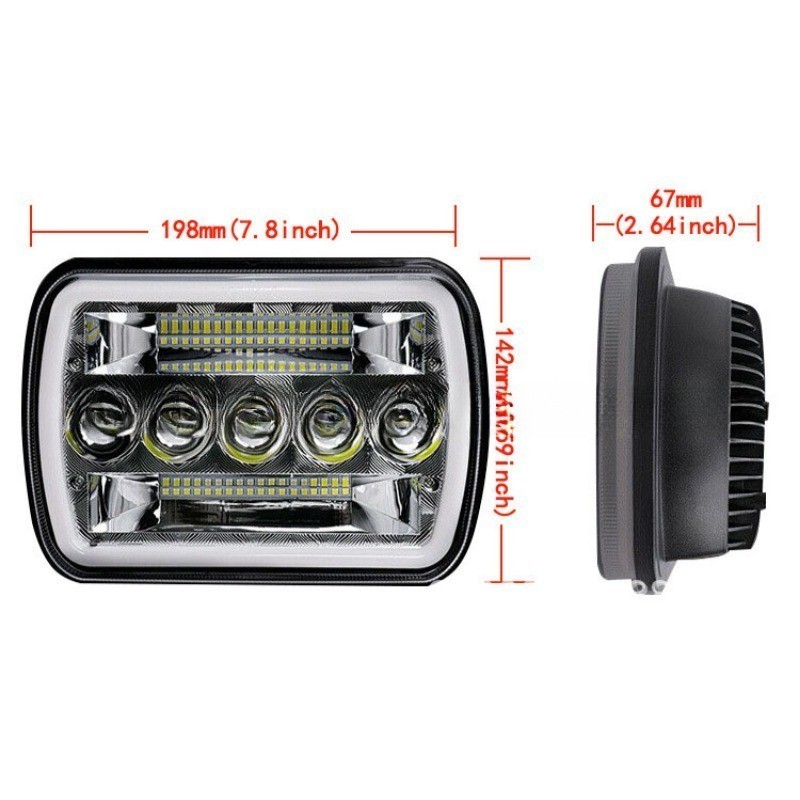 24V 12V 5x7 Inches Car Led Headlight Automotive Square Headlamp ...