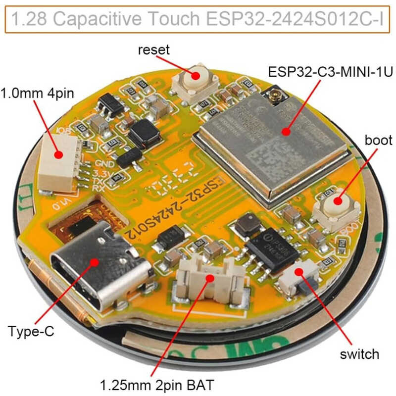 inch 1.28 ESP32 ESP32-C3 IPS Round Display ESP32-2424S012 Capacitive Toucreen 240x240 TFT LCD ...