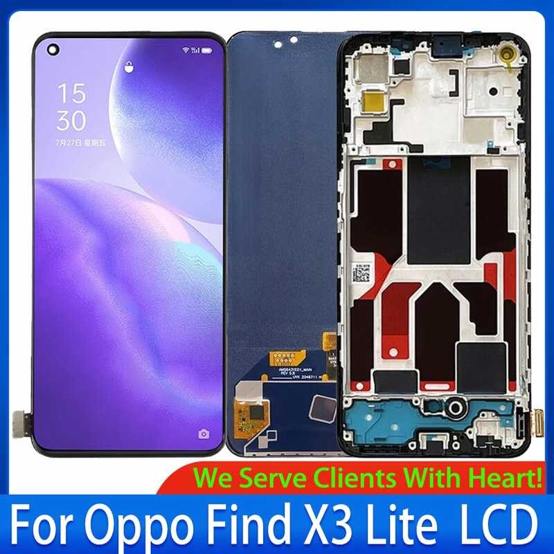 6.43 "Original AMOLED / OLED CPH 2145 Display Touch With Frame For Oppo Find X 3 Lite LCD Screen ...
