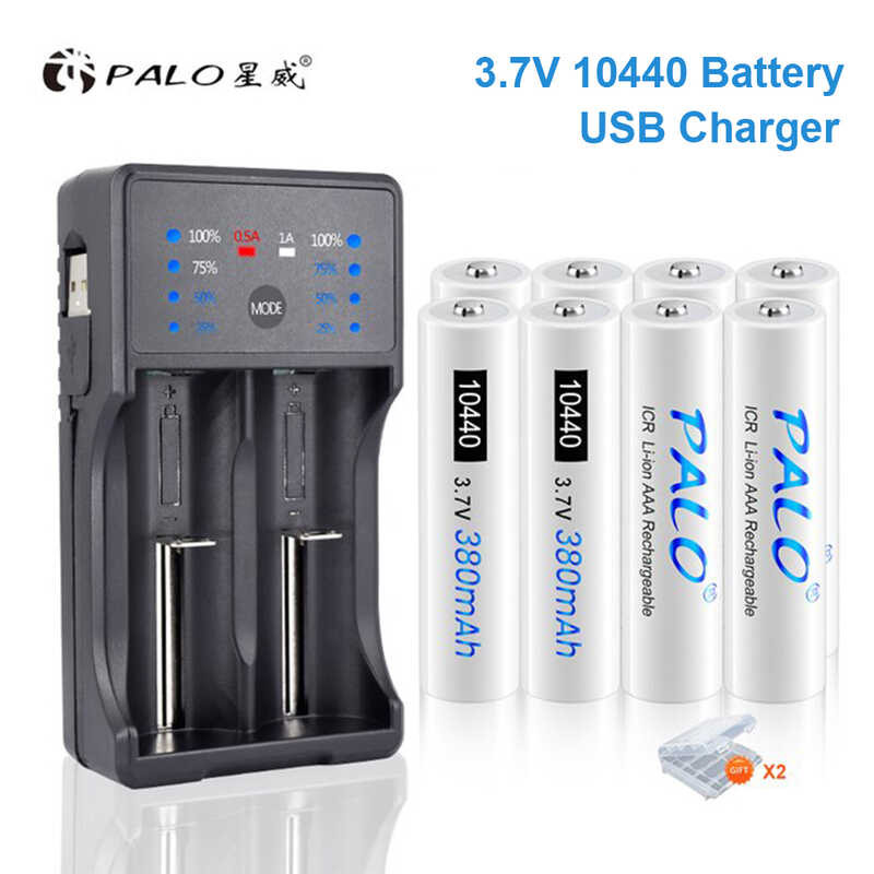 87 PALO 3 AAA Lithium Batteries 3.7V Icr10440 10440 3A Rechargeable Li ...