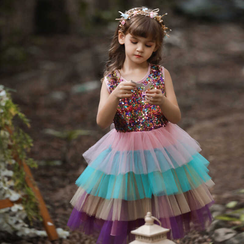 Para Mga Sa Mga Bata Formal Princess Damit Walang Manggas Mesh Malamya ...