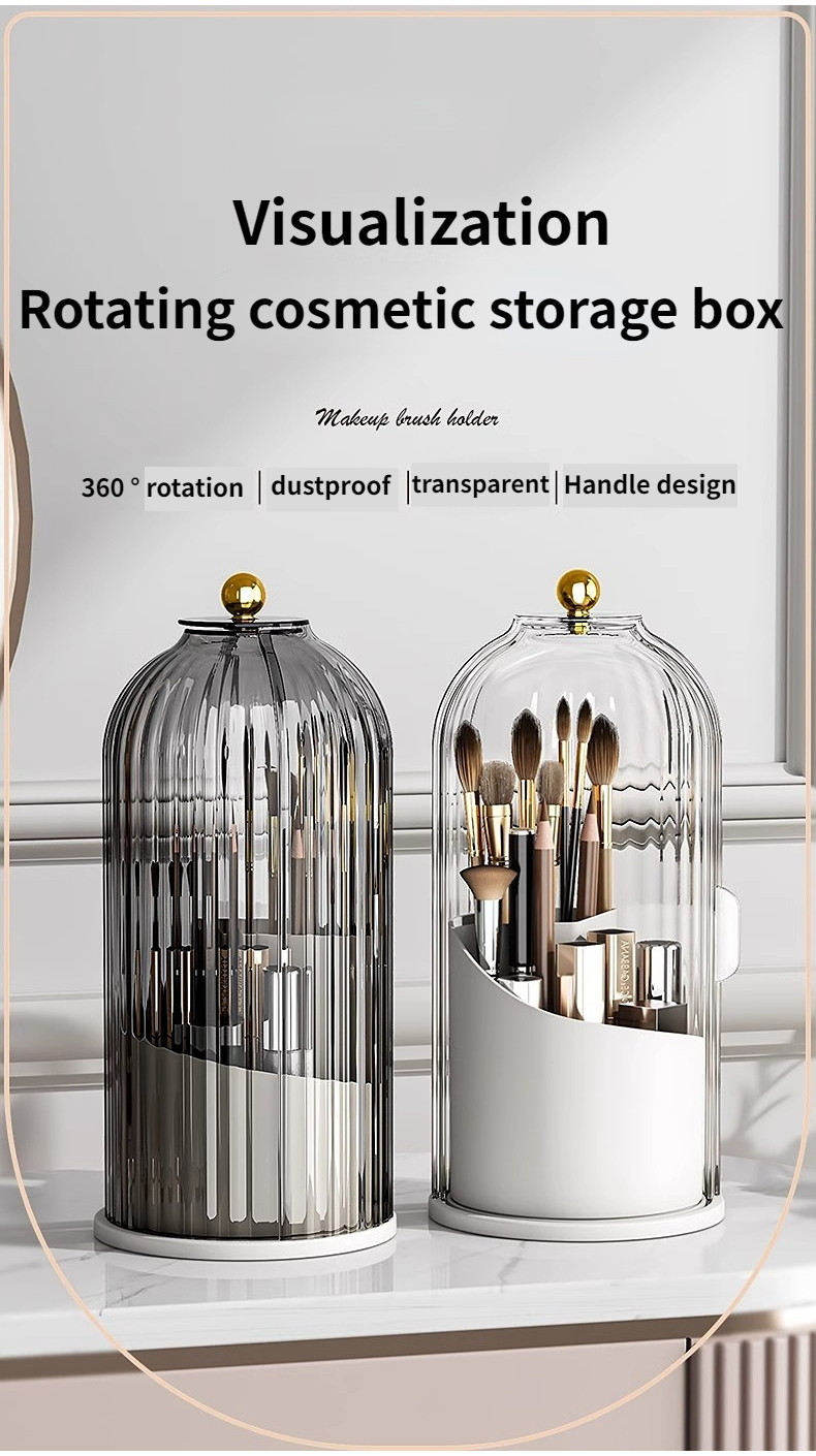 360° Rotating Makeup organizer dustproof Eyeshadow Lipstick Eyebrow ...