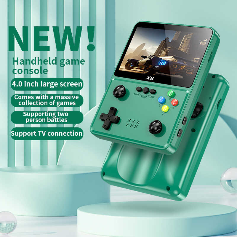 Retro X8 Handheld 4 Inch IPS Screen 10 Emulator Dual Operated Video ...