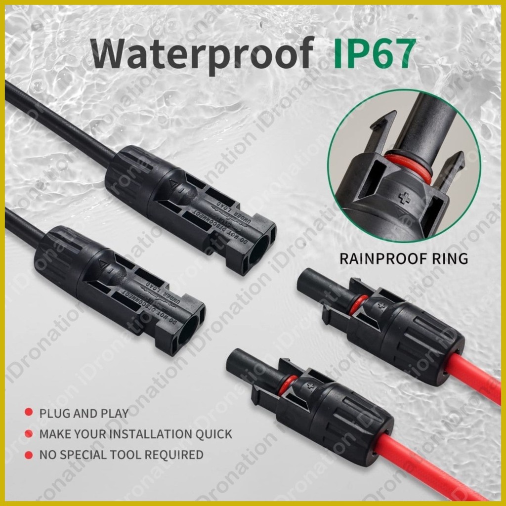 1 Set Male Female MC4 4MM Y Branch Photovoltaic Solar Panel Wire Cable ...