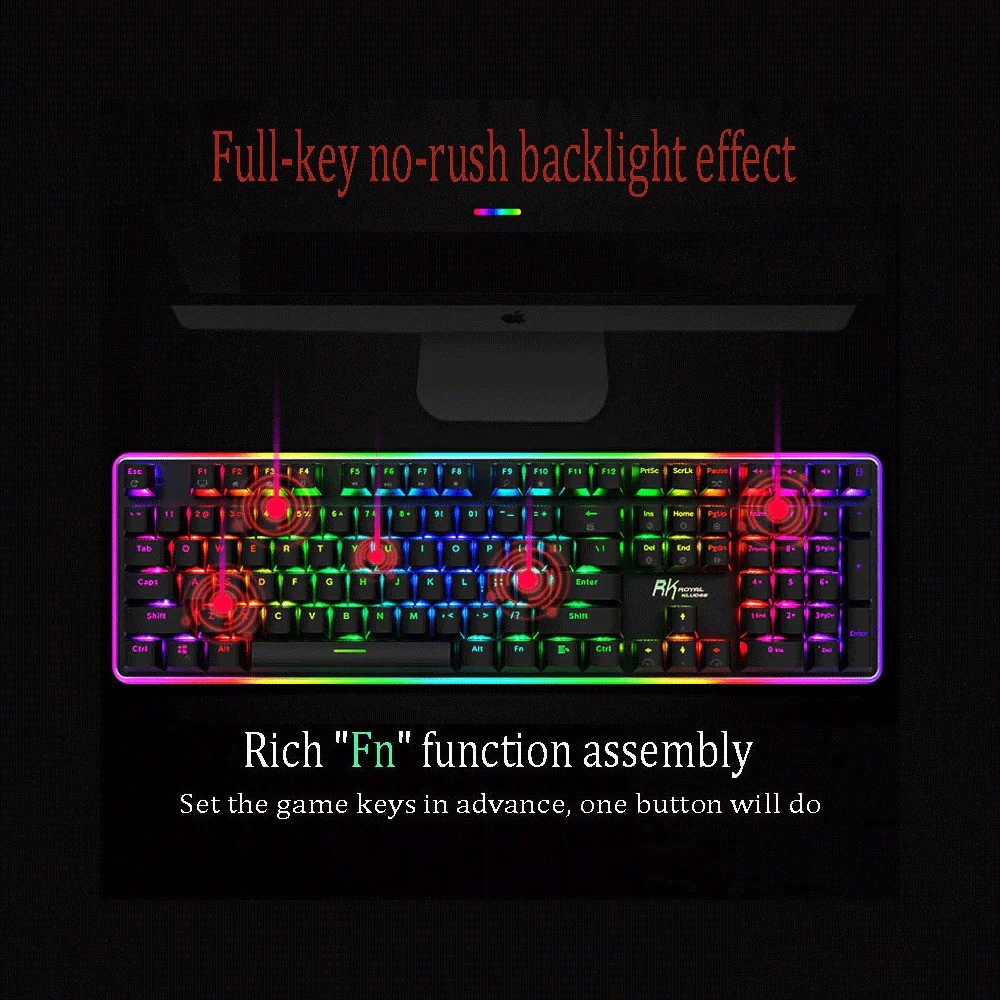 ♑ ♕ RK Royal Kludge RK918 Wired RGB Mechanical Gaming Keyboard (Black ...