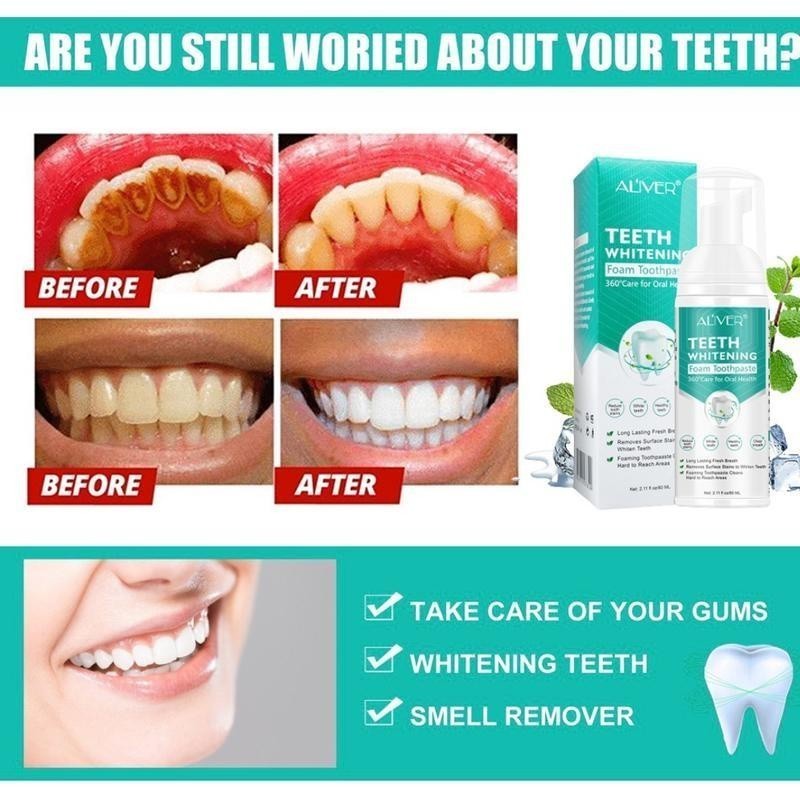 BUY 1 TAKE 3 Teeth Whitening Mousse Toothpaste Remove Plaque Oral ...