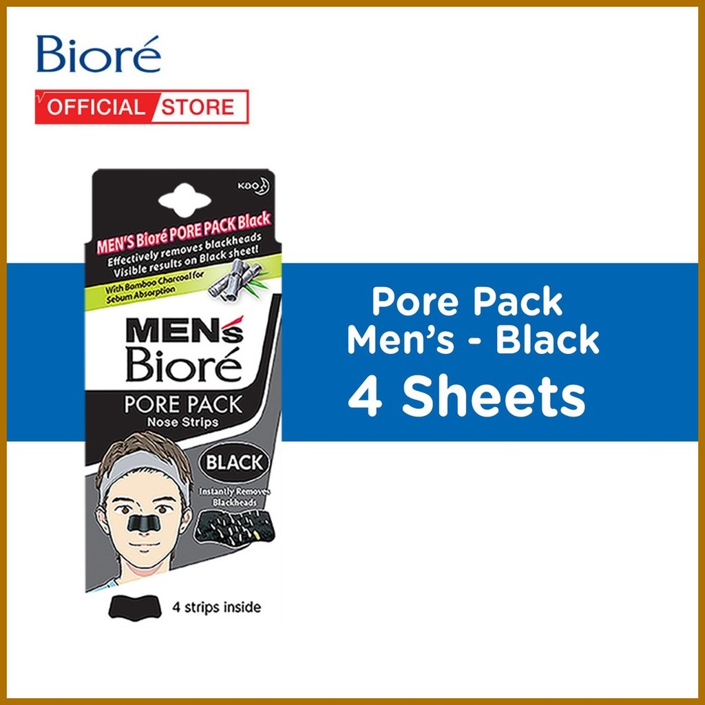 Biore Pore Pack Nose Strips - Men's Black | Shopee Philippines