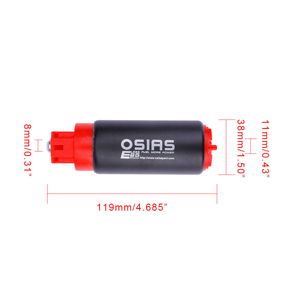 OSIAS 340LPH In-tank E85 Safe High Flow Fuel Pump "Replace Walbro ...