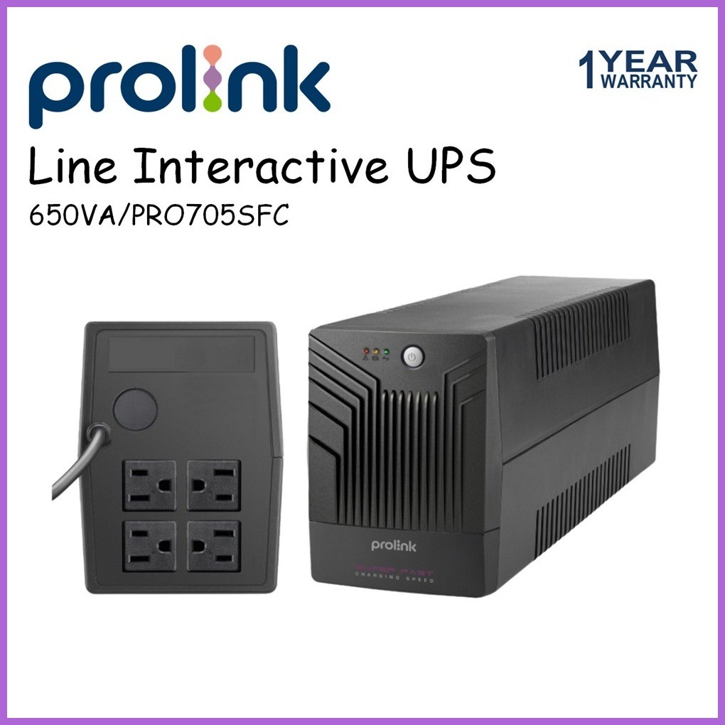 ♒ PROLINK 650VA Power Supply Super-Fast Charging Line Interactive UPS ...