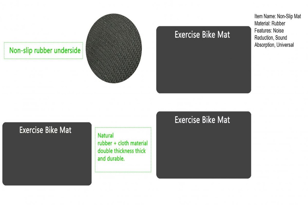 Bike Trainer Non-slip Mat Exercise Bike Mat Set Non-slip Exercise Bike ...