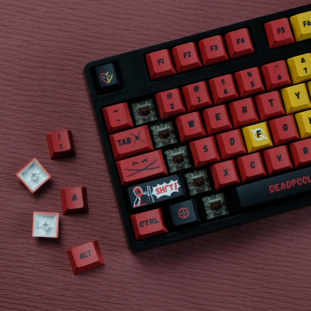 Deadpool & Wolverine Keycap Cherry Profile 140 Keys PBT Five-sided Dye ...