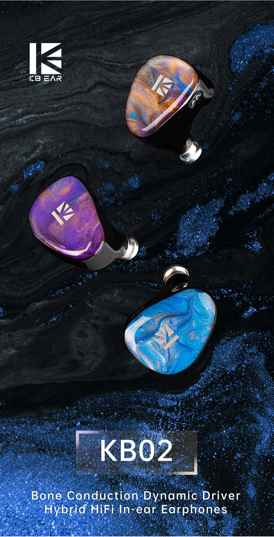 KBEAR KB02 In-Ear Bone Conduction Hybrid Earphones HiFi Bass Monitor Wired Headphones With ...