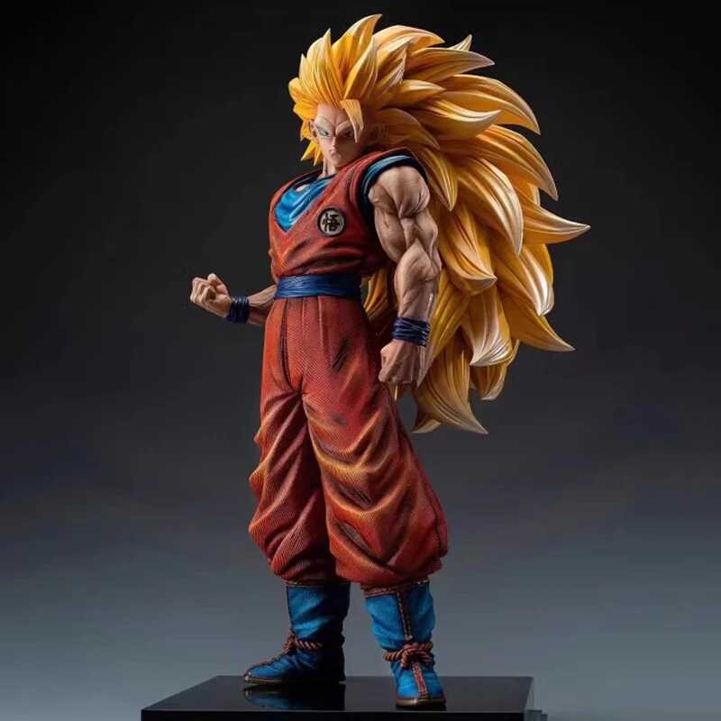 Anime 30Cm Dragon Ball GK Er 3 Son Action Figures Saiyan Ssj3 Goku PVC ...